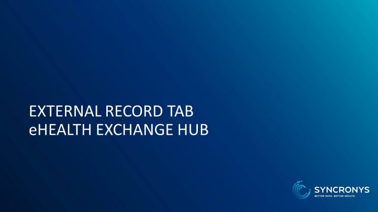 Onboarding – SYNCRONYS – Better Data. Better Health.