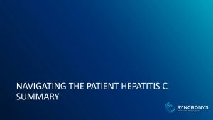 Onboarding – SYNCRONYS – Better Data. Better Health.